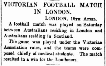 The forgotten story of the first ever game of Australian Rules football ...